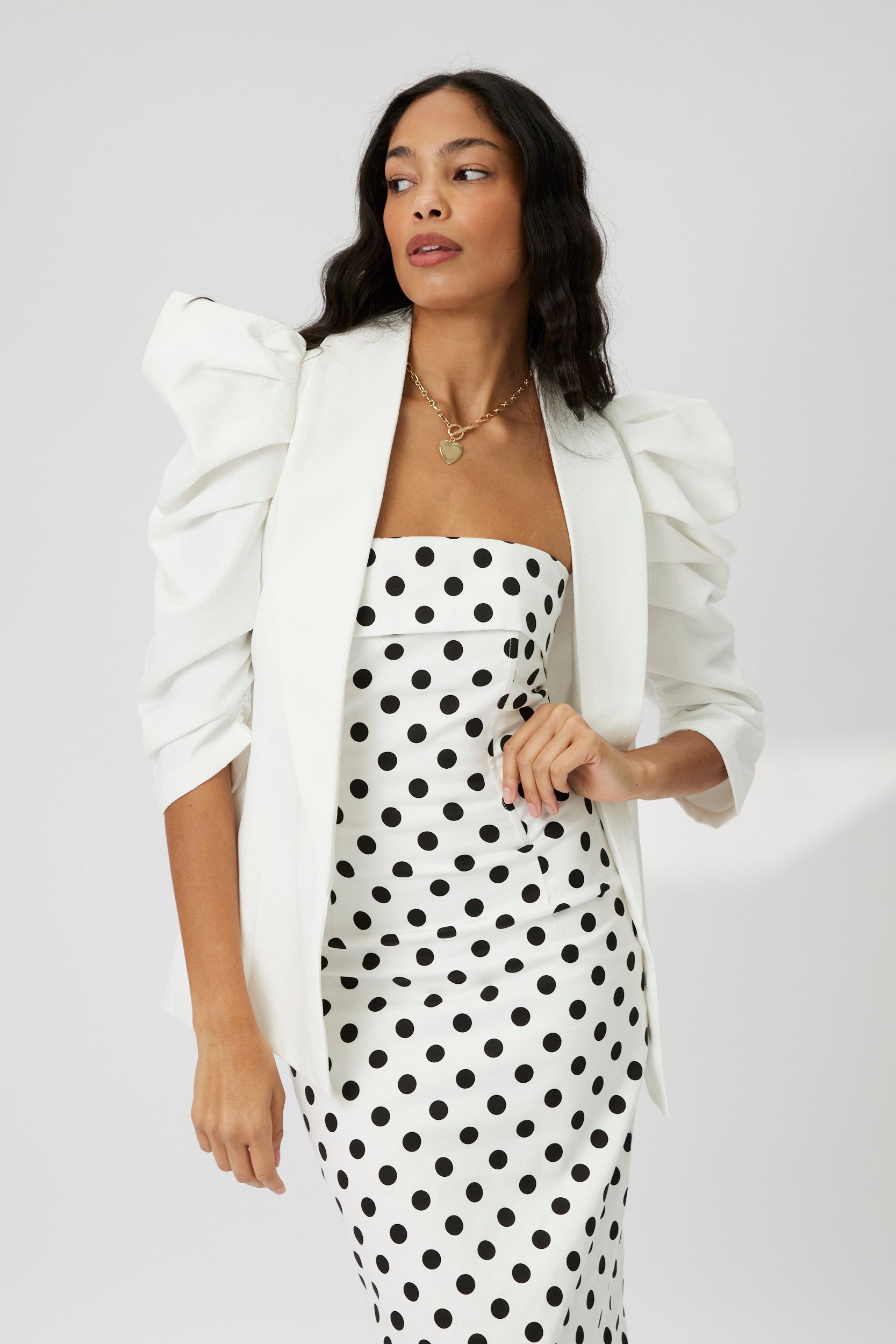 fab'rik Gloria Power Shoulder Jacket | Stand Out in our Puff Sleeve Blazer