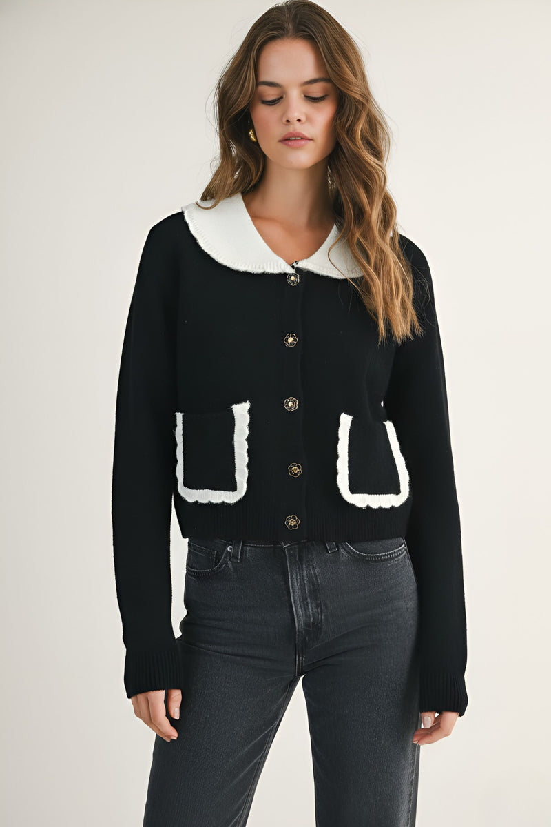 Aria Collared Knit Cardigan – fab'rik