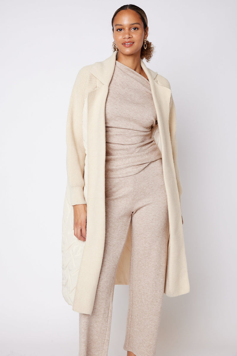 Collin Puffer Knit Mixed Media Coat – fab'rik